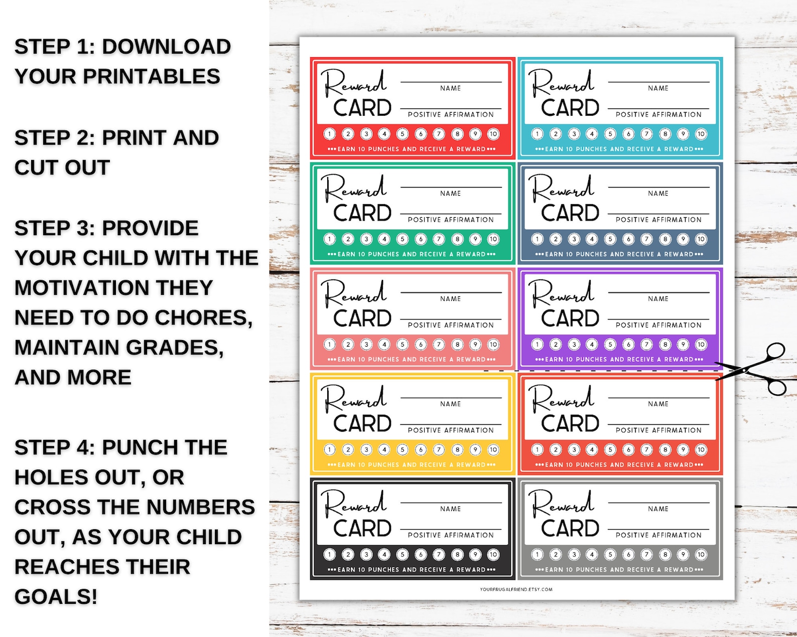 Reward Card Punch Card Reward System Kid's Reward - Etsy