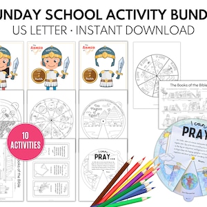Sunday School Activity Bundle, Armor of God, Books From the Bible ...