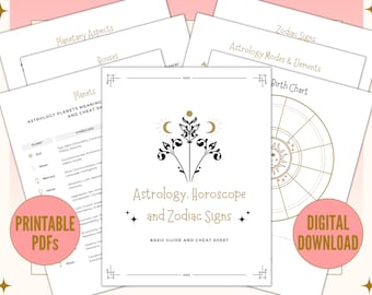 Astrology Cheat Sheet, Basics of Astrology Printable Pages, Birth Chart ...