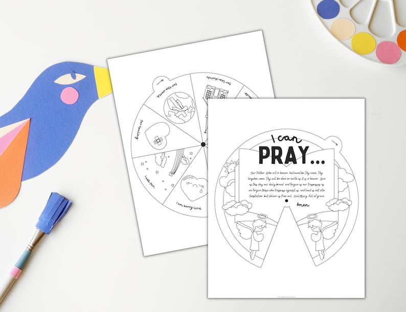 Prayer Coloring Wheel, Sunday School Activity, Digital Download - Etsy