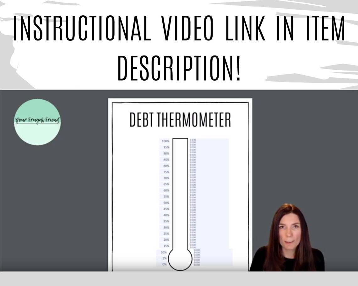 Debt Free Chart Printable, Debt Tracker, Debt Payoff Thermometer ...