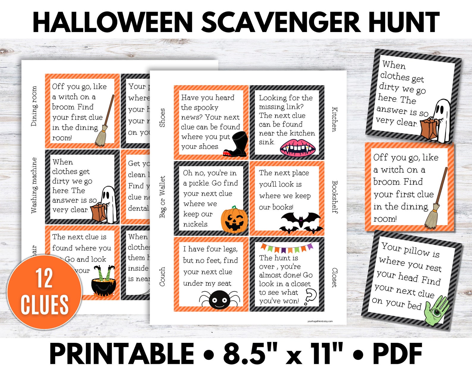Halloween Scavenger Hunt Halloween Game for Kids Scavenger | Etsy