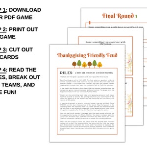Thanksgiving Feud Game, Friendly Feud, Thanksgiving Party Game, Family ...