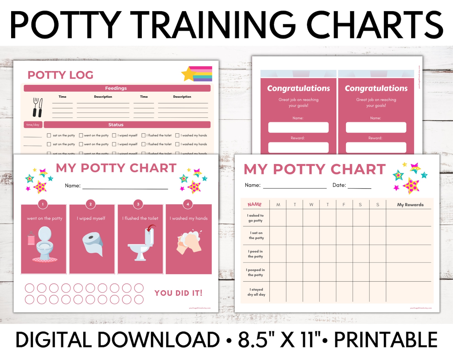 Potty Training Chart Printable, Potty Training Resources, Potty Chart ...