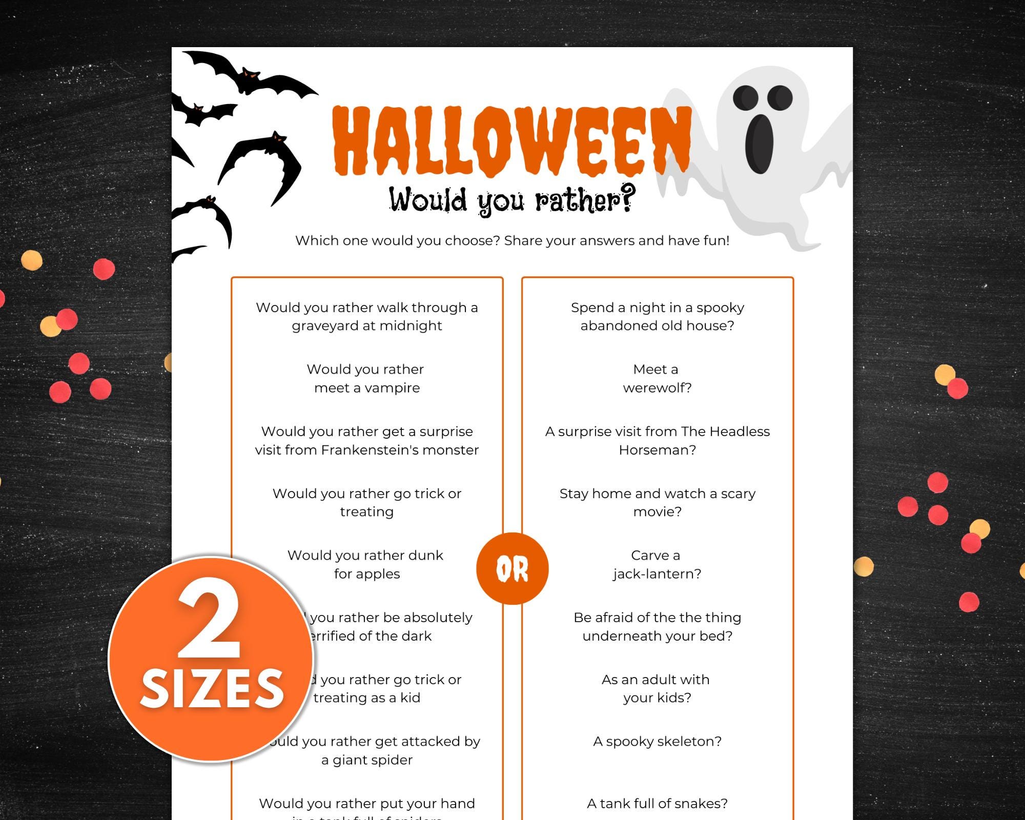 Halloween Would You Rather, Halloween Party Game, This or That ...