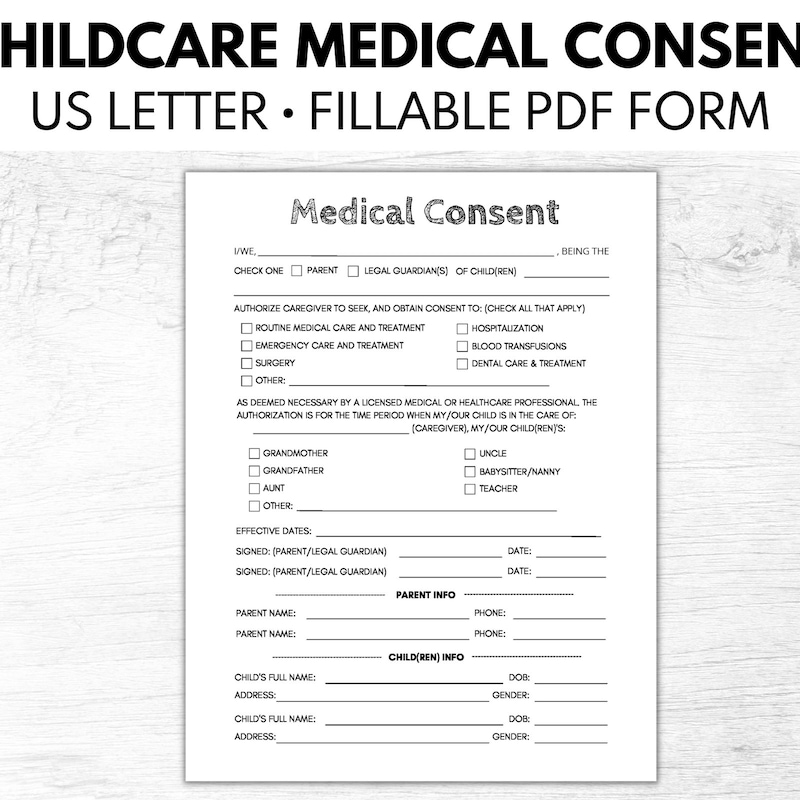 Family Medical Info Form - Etsy