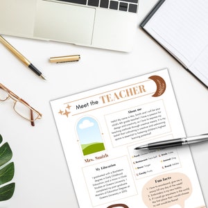 Editable Meet the Teacher Template, Boho Classroom, Canva Template, All ...
