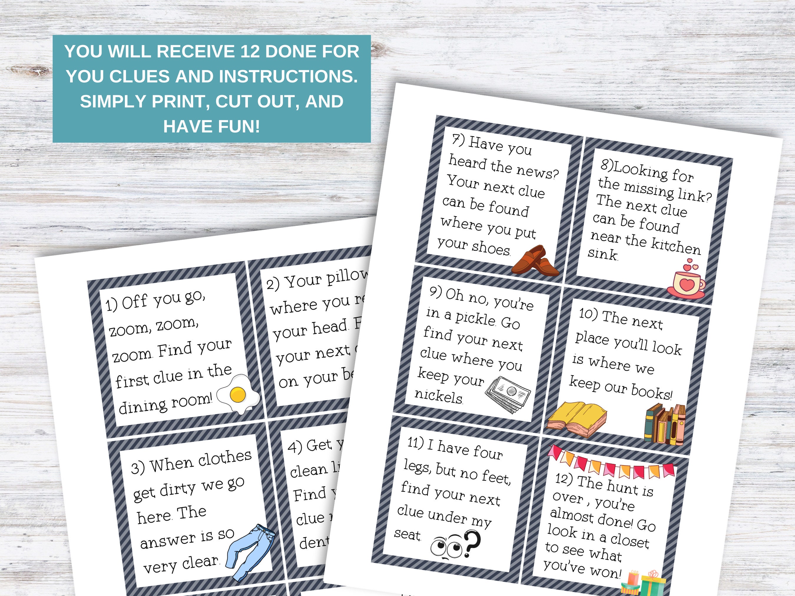 Father's Day Scavenger Hunt, Father's Day Gift, Scavenger Hunt Cards ...