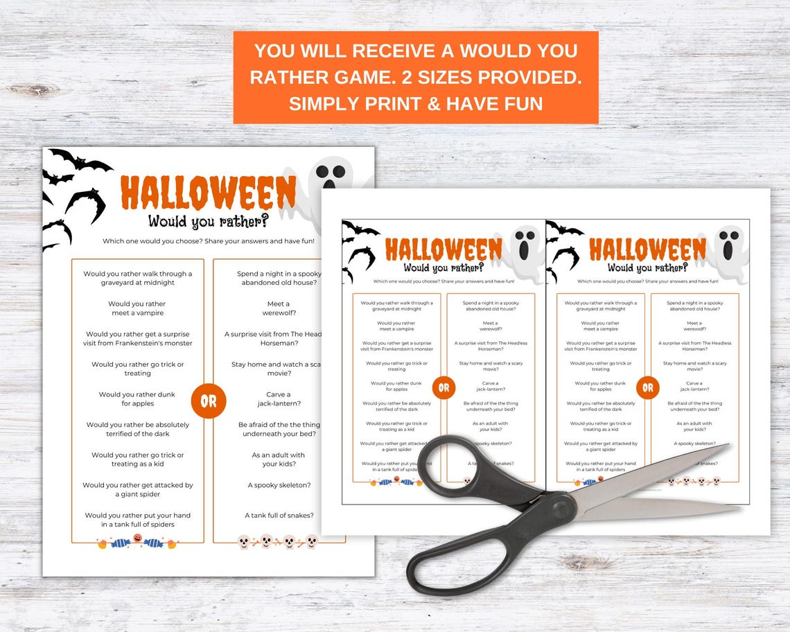 Halloween Would You Rather, Halloween Party Game, This or That ...