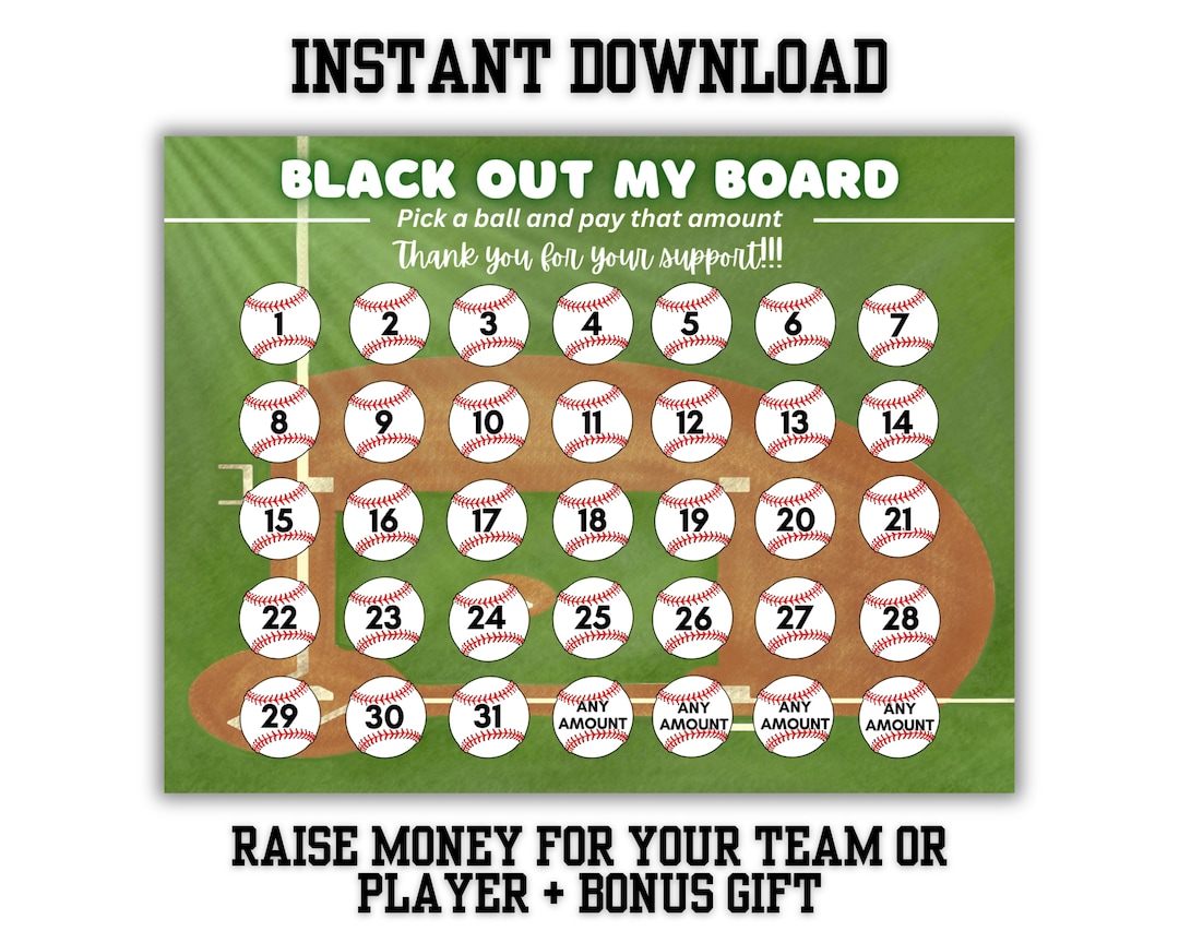 Baseball Pick a Date to Donate, Baseball Fundraiser Sheet, Fundraiser ...