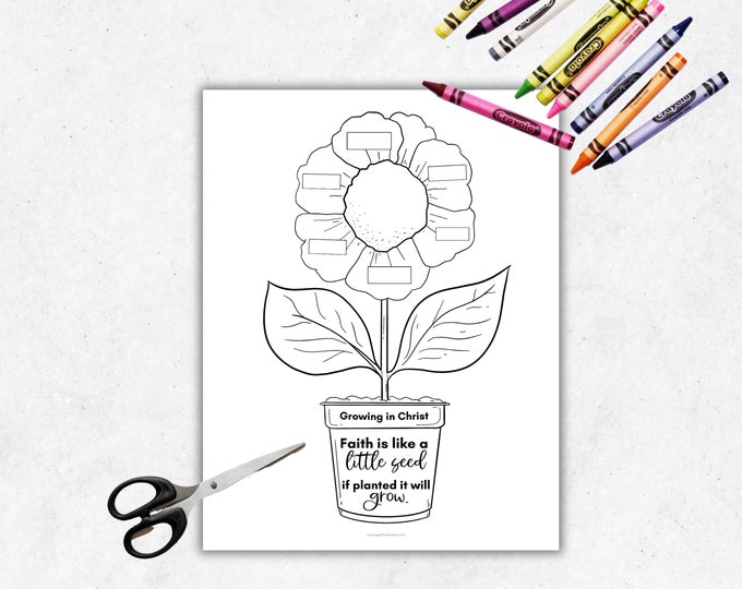Growing in Christ Craft Activity for Kids, Bible Printable Activity ...