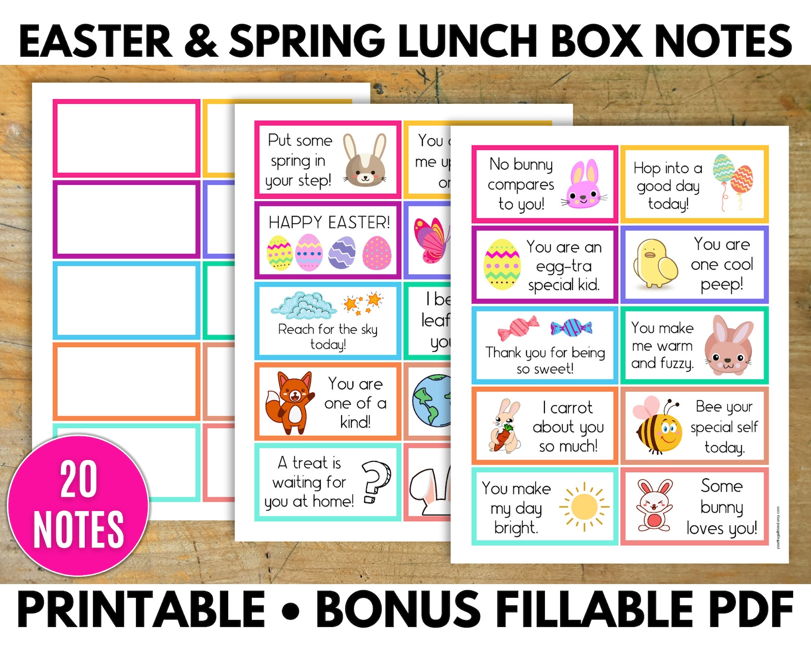 Easter Lunch Box Notes for Kids Lunchbox Notes Lunchbox Note - Etsy Canada