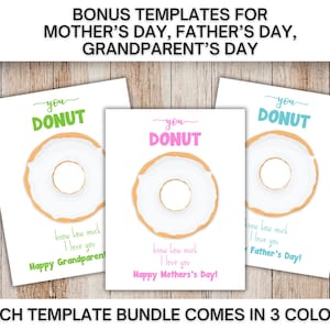 Donut Mother's/father's/grandparent's Day Printable, Handprint Keepsake ...