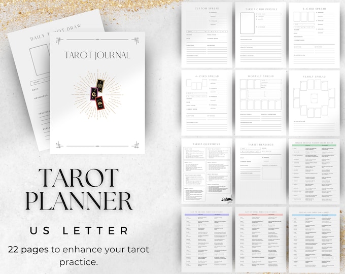 TAROT JOURNAL Tarot Stickers Tarot Planner Tarot Card Tracker 150 Page ...
