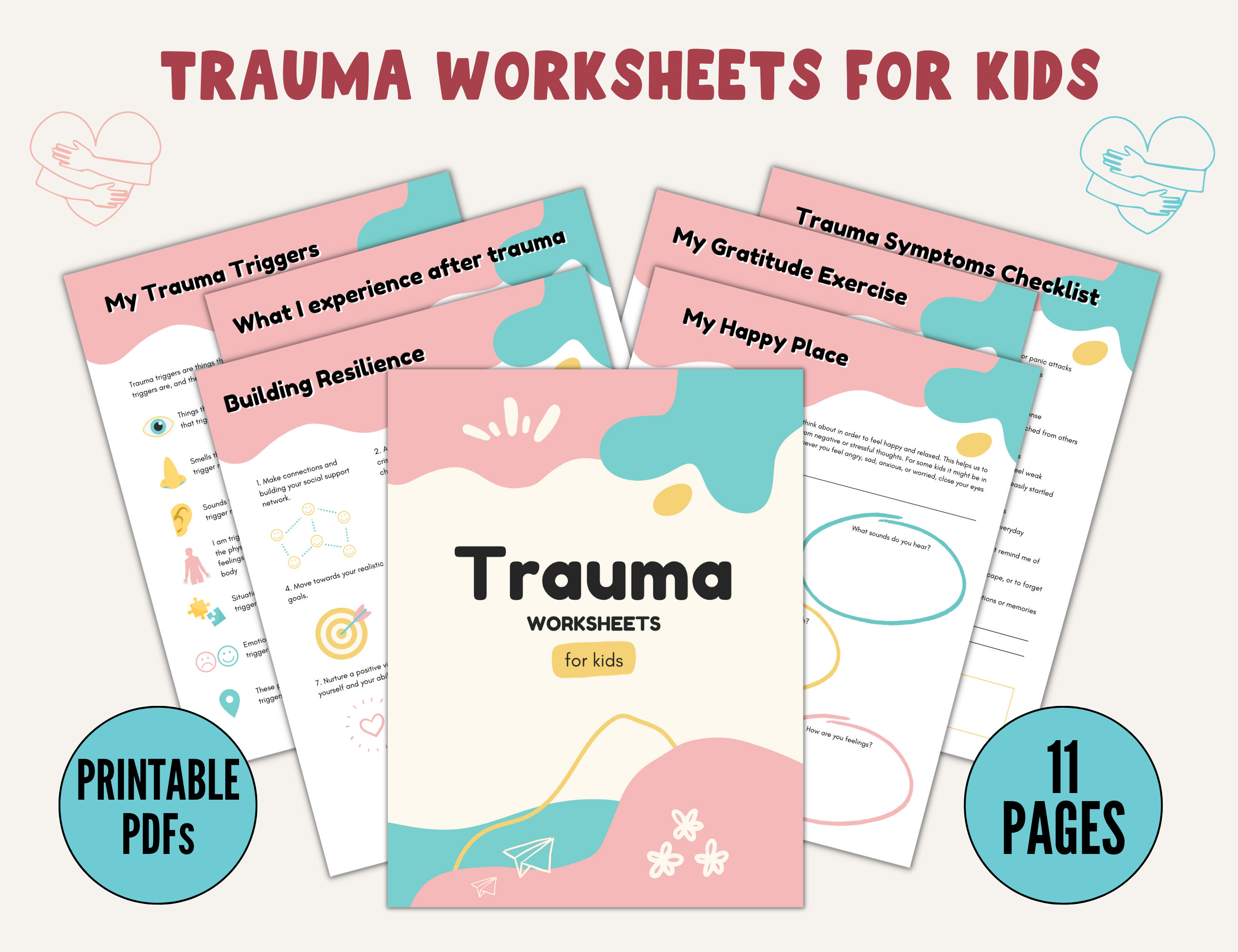 Kid's Trauma Worksheets, Mental Health Worksheets, Kid's Coping Skills ...