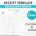 Receipt Template, Receipt of Payment, Custom Receipt- Customize in ...