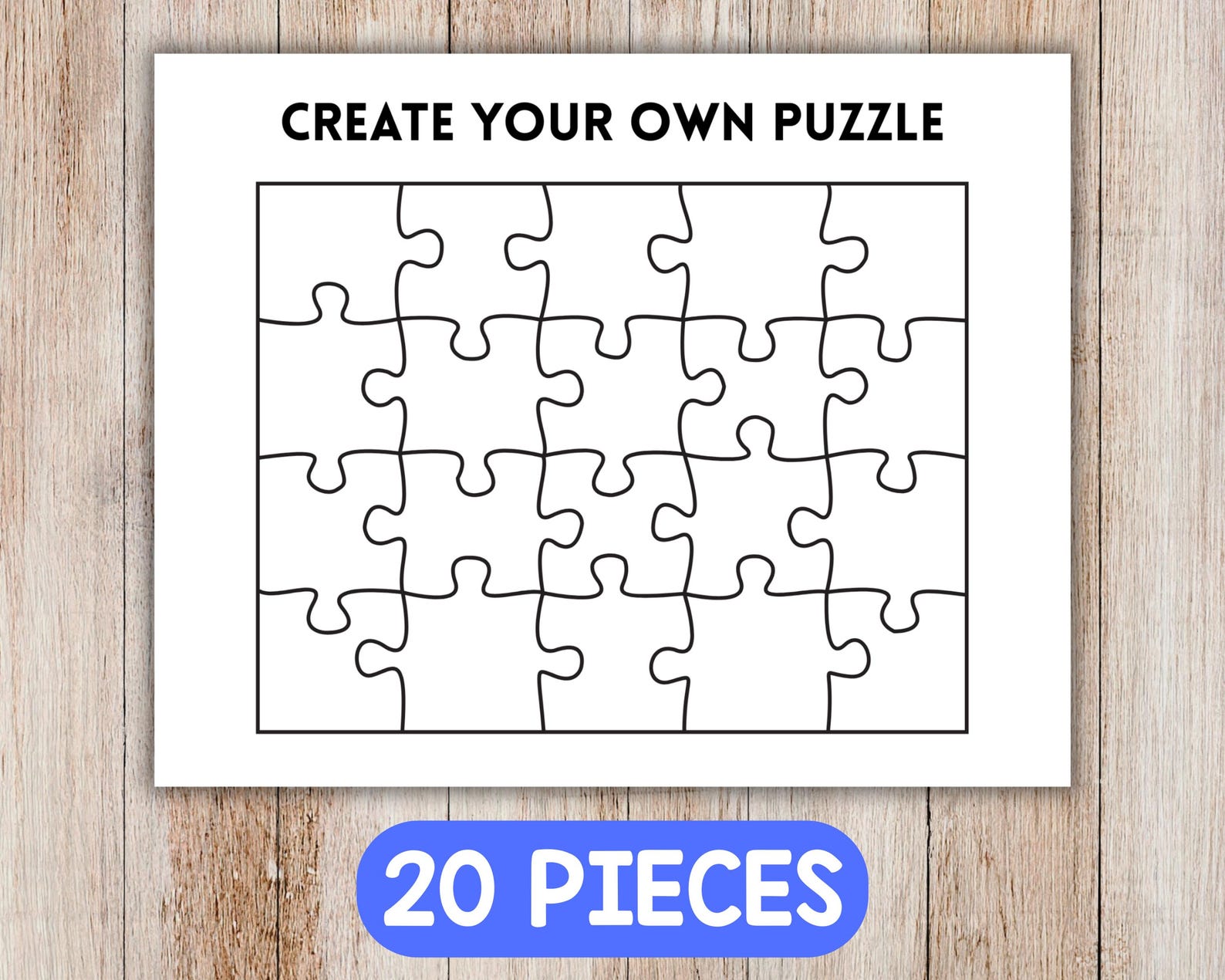 Create Your Own Puzzle Cut and Paste Craft, Coloring Page, Make Your ...