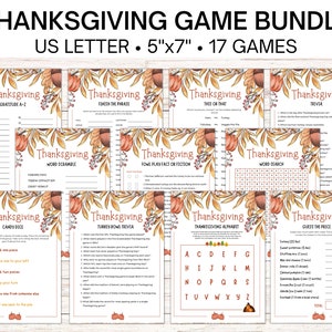Thanksgiving Game Bundle, Thanksgiving Trivia, I'm Thankful For, Find ...