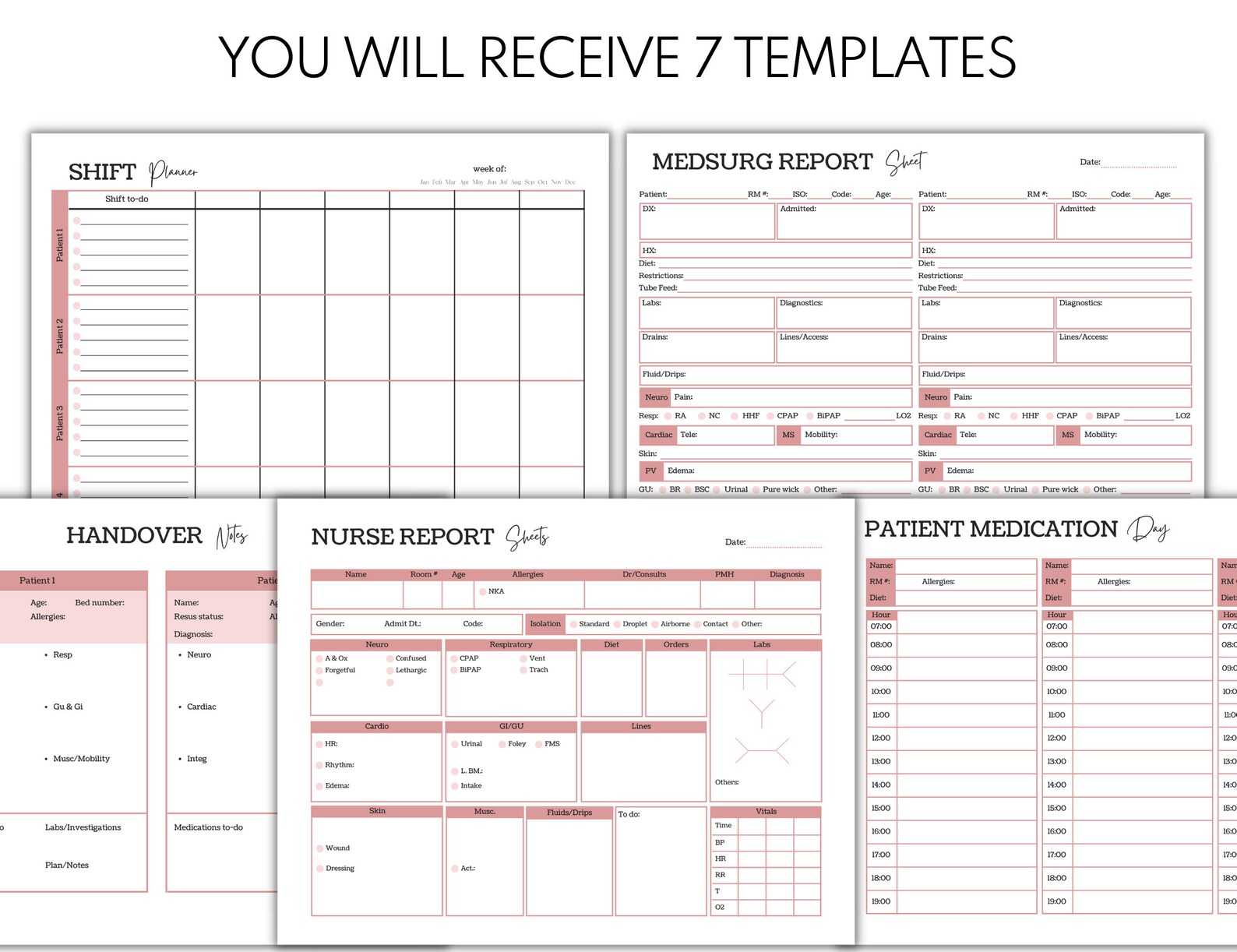 Nurse Report Sheet Bundle Medsurg Nurse Report Sheet Patient - Etsy