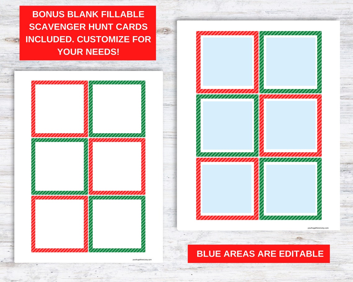 Printable Christmas Scavenger Hunt Cards Scavenger Hunt Clues - Etsy