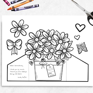 Grandparent's Day Craft, Coloring Card, Gift From Child, Preschool ...