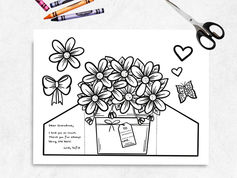 Grandparent's Day Craft Coloring Card Gift From Child - Etsy