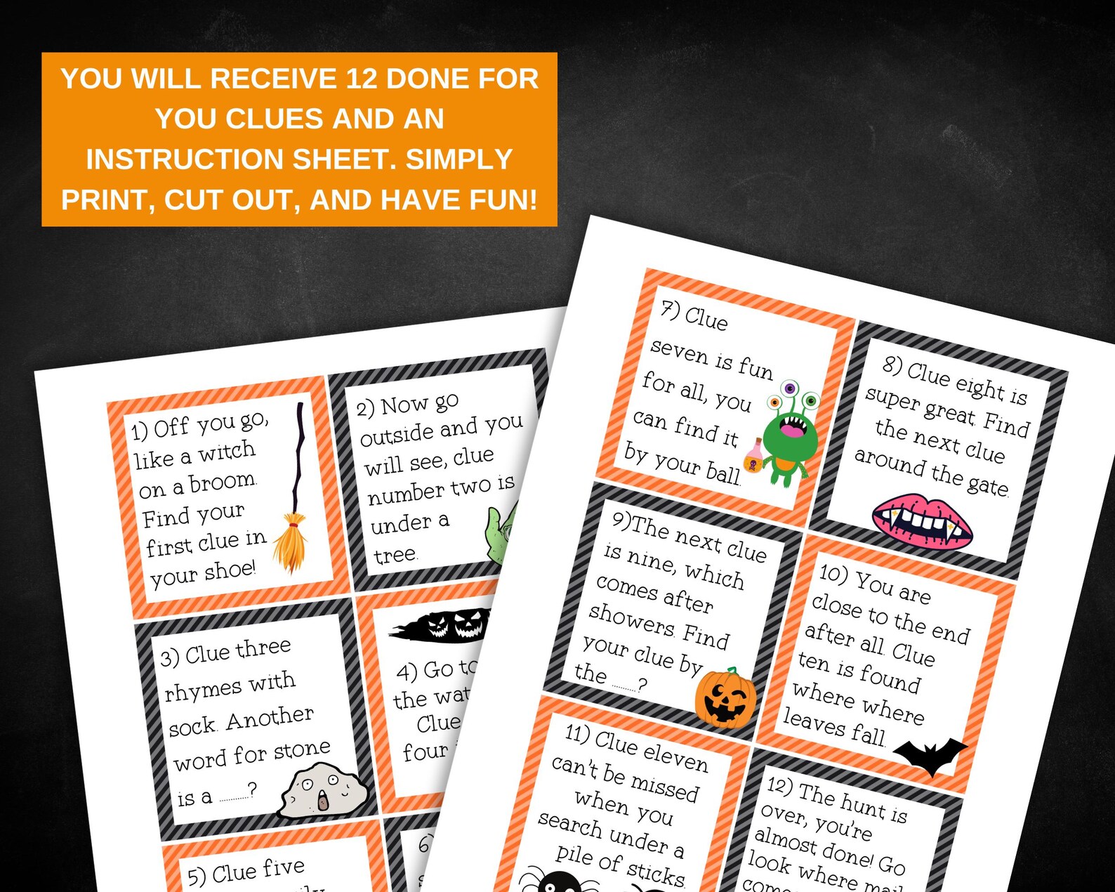 Outdoor Halloween Scavenger Hunt, Halloween Game for Kids, Scavenger ...