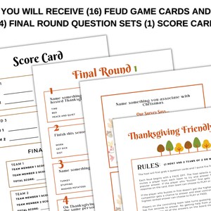 Thanksgiving Feud Game, Friendly Feud, Thanksgiving Party Game, Family ...