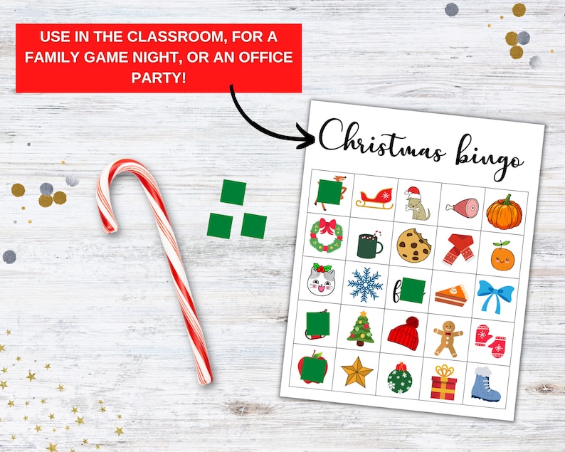 Christmas Printable Bingo Cards Includes Calling Card and - Etsy