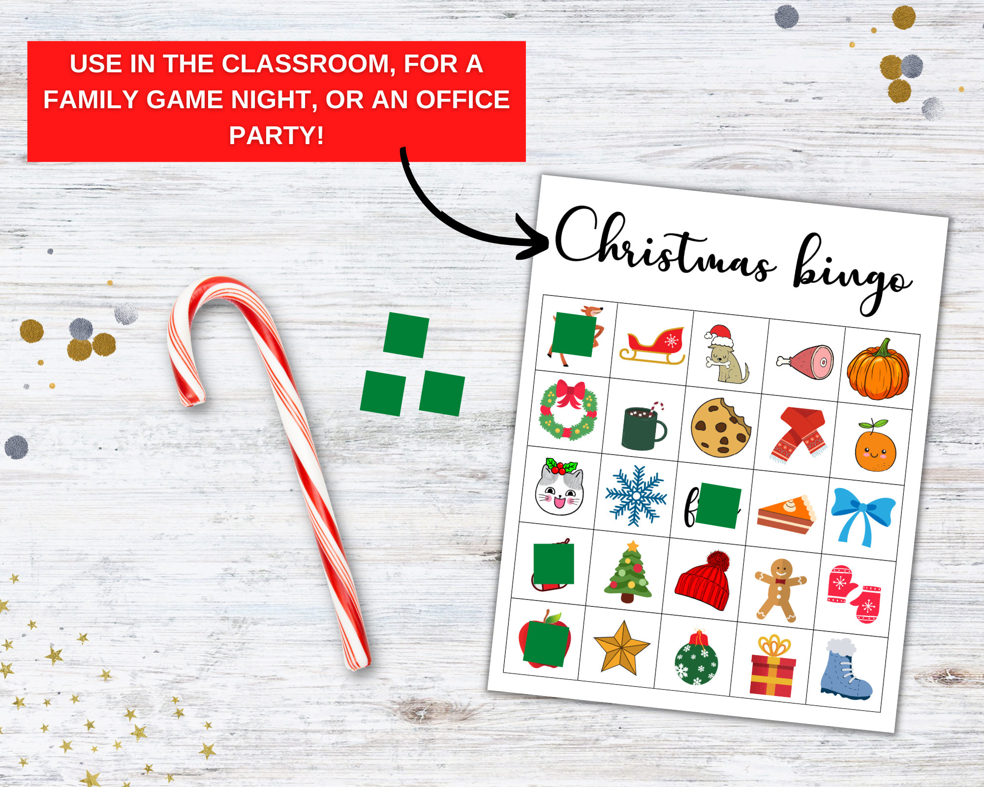 Christmas Printable Bingo Cards Includes Calling Card and - Etsy
