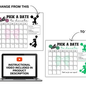 Editable Cheer Pick a Date to Donate, Cheerleading Fundraiser ...
