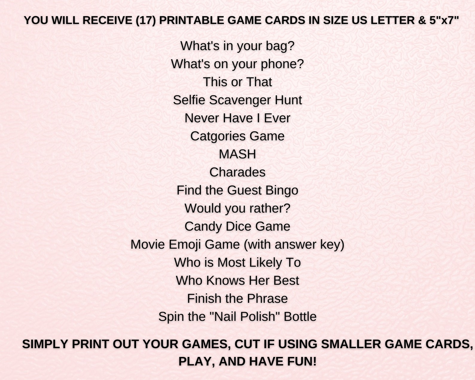 Slumber Party Games, Sleepover Party, Birthday Party Games, Printable ...