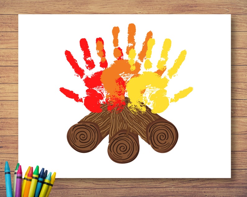 Campfire Hand Print Art Hand Print Craft Kindergarten Craft - Etsy