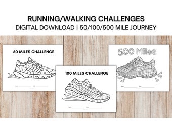 100 Mile Walking/running Challenge Tracker, Printable, Workout Tracker ...