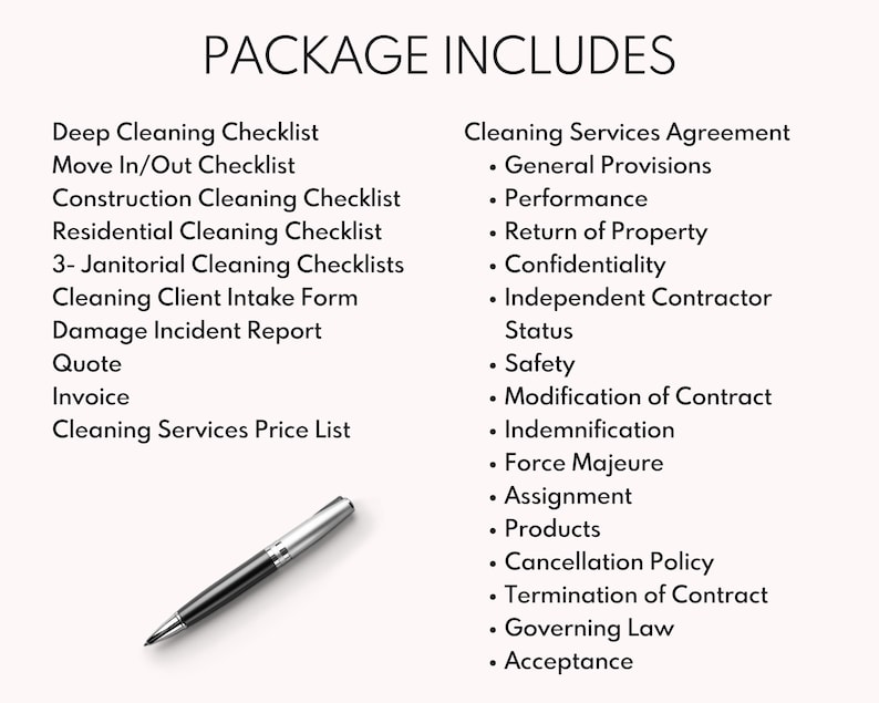 Cleaning Business Document Bundle, Editable Cleaning Business Forms ...