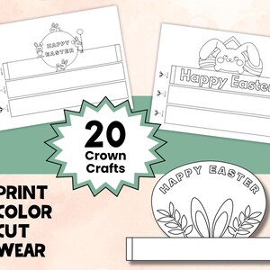 Easter Printable Paper Crown Hat Template, DIY Kids Craft Project for ...