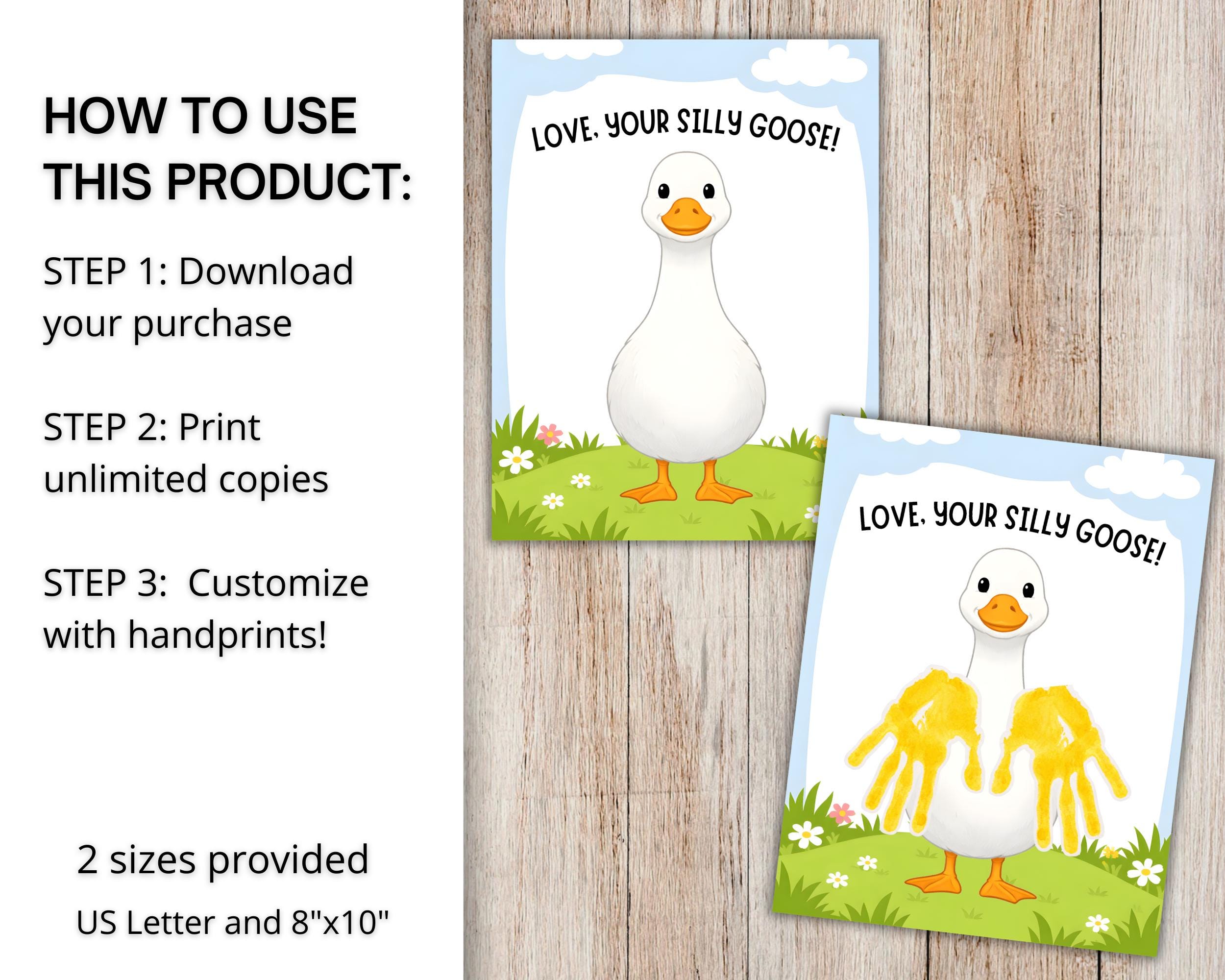 Silly Goose Handprint Craft, Handprint Art, Mother's Day, Father's Day ...