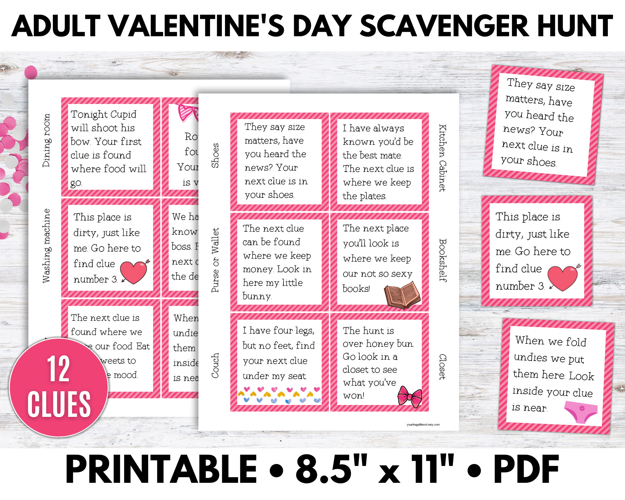 Valentines Day Scavenger Hunt Adult Scavenger Hunt Cards Adult