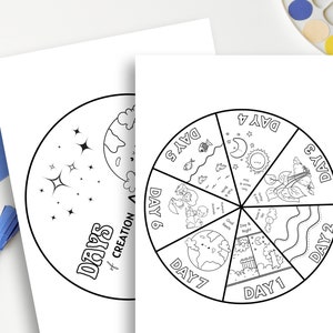 Days of Creation Coloring Wheel, Sunday School Activity, Digital ...