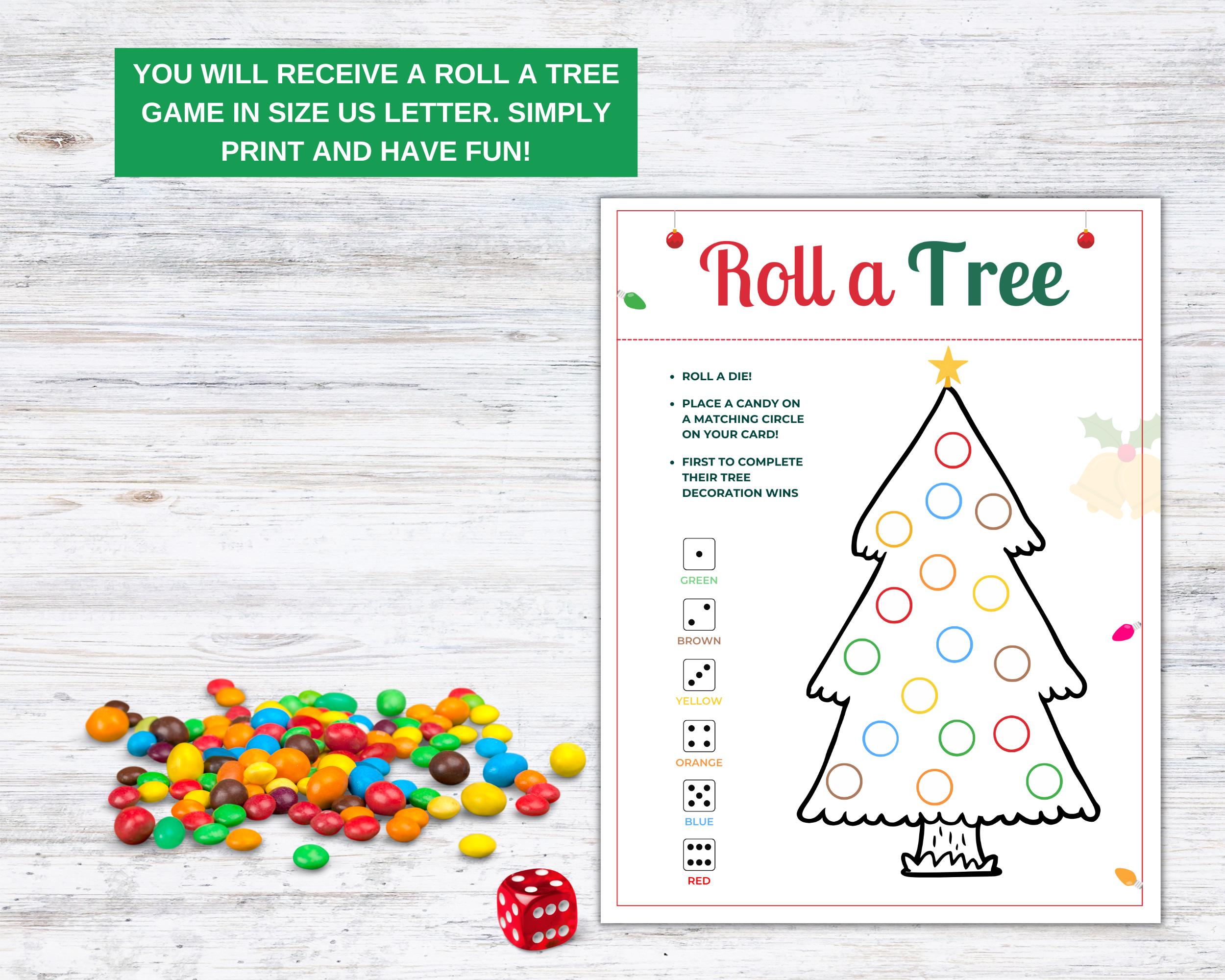 Roll a Christmas Tree Dice Game, Candy Dice Game - Printable PDF - Etsy
