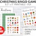 Christmas Printable Bingo Cards Includes Calling Card and Chips ...