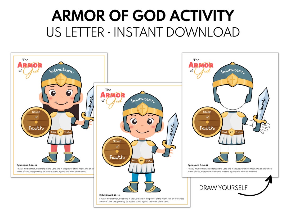 Armor of God Printable Activity, Bible Lesson, Ephesians, Sword of the ...