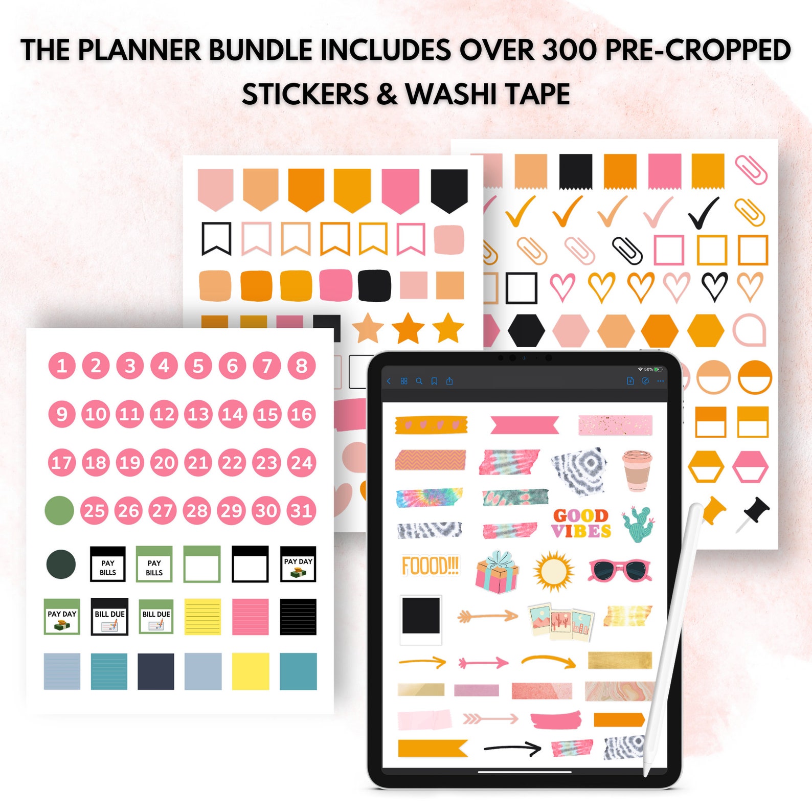 Digital Planner Undated Tie Dye Planner Goodnotes Portrait | Etsy