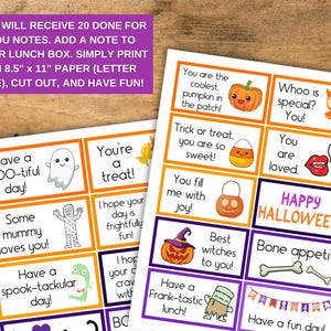 Halloween Lunch Box Notes for Kids, Lunchbox Notes, Lunchbox Note ...