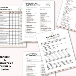 Cleaning Business Document Bundle, Editable Cleaning Business Forms ...