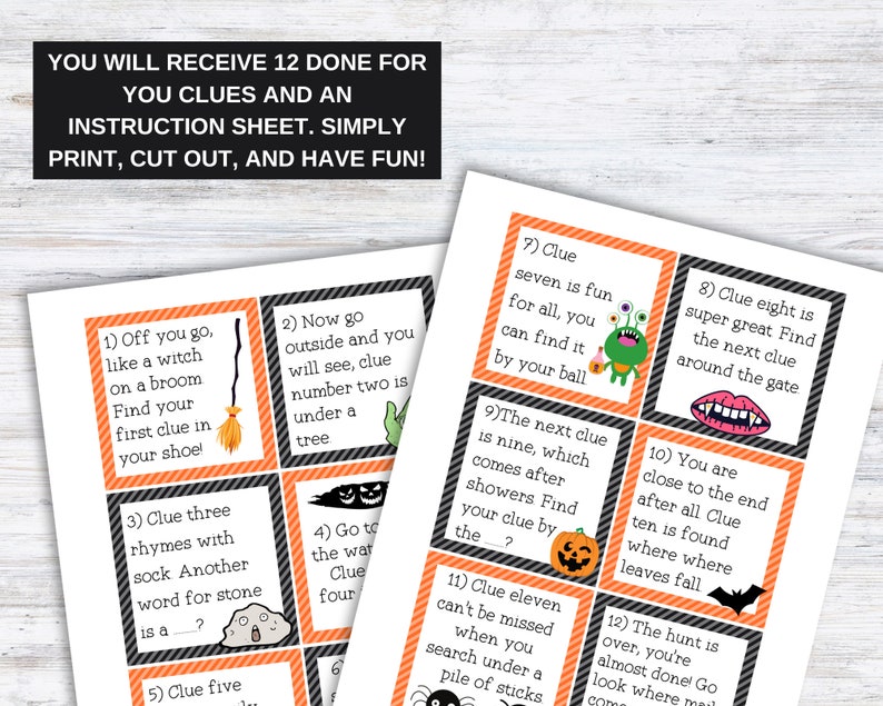 Outdoor Halloween Scavenger Hunt Halloween Game for Kids - Etsy