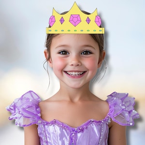 Paper Crown Craft, King Queen Hat Coloring, Princess Royal Celebration ...