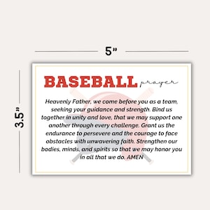 Baseball Prayer Card, Baseball Scripture Cards, Christian Athlete - Etsy