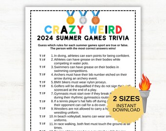 2024 Summer Games Trivia, Printable Summer Sports Trivia Game, Paris ...