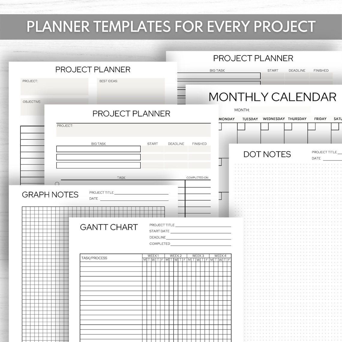 Project Planner Printable Gantt Chart Task Planner Project - Etsy